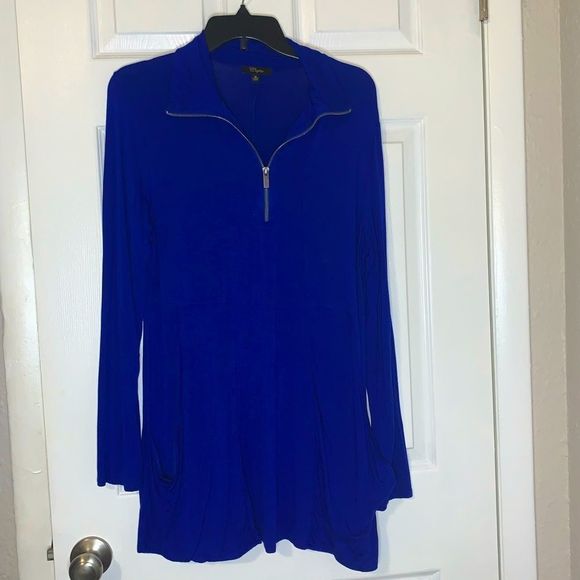 Cupio | Dresses | Cupio Blue Zip Front Dress | Poshmark